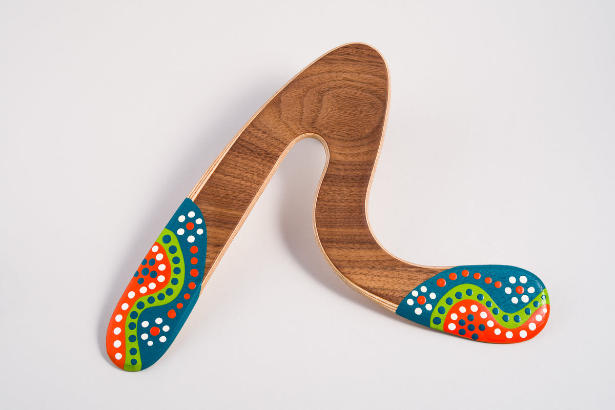 Wallaby Bumerangs, lerne den Bumerang zu werfen – Wallaby boomerangs